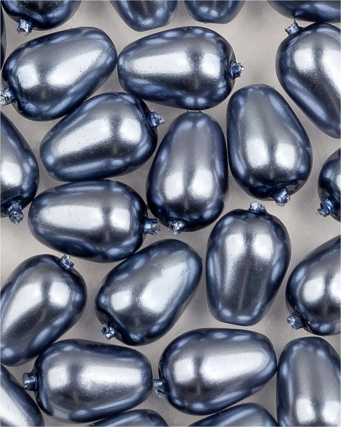 Стеклянные чешские бусины, каплеобразный жемчуг, Teardrop Glass Pearls, 7x5 мм, цвет Persian Blue, 30 шт.