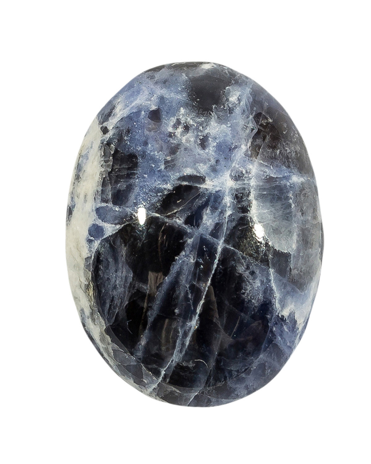 Кабошон из содалита, размер 23х17х6 мм, вес 5 грамм