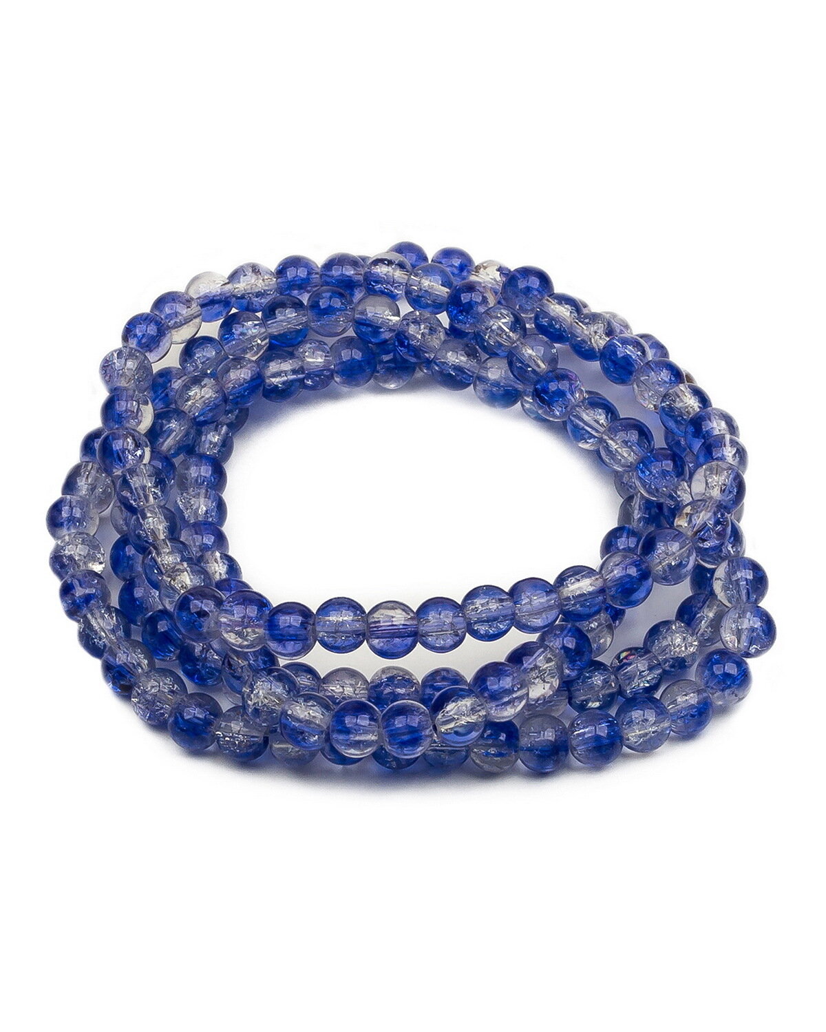 Бусины с эффектом кракелюра, размер 6 мм, цвет синий, 150 штук