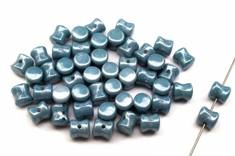 Бусины Pellet beads 6х4мм, отверстие 0,5мм, цвет 03000/14464 синий глянцевый, 732-025, 10г (около 60шт)