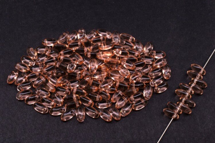 Бусины Rizo 6х2,5мм, отверстие 0,8мм, цвет 70120 розалин прозрачный, 753-019, 10г (около 150шт)