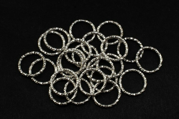 Кольца соединительные 12х1мм, разъемные, граненные, цвет серебро, железо, 13-099, 5г (около 17шт)