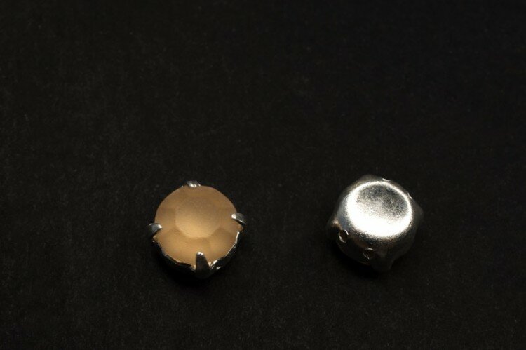 Шатоны Preciosa Maxima 8,3мм в оправе, цвет mat light colorado topaz DF/silver, 63-156, 4шт