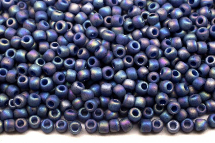 Бисер японский TOHO круглый 11/0 #2636F светло-синий, матовый радужный Semi Glazed, 10 грамм