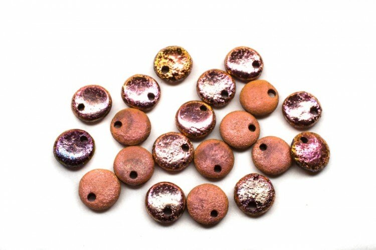 Бусины Lentils 6мм, отверстие 0,8мм, цвет 00030/27143E Crystal/Capri Rose Full, Etched, 725-010, 20шт