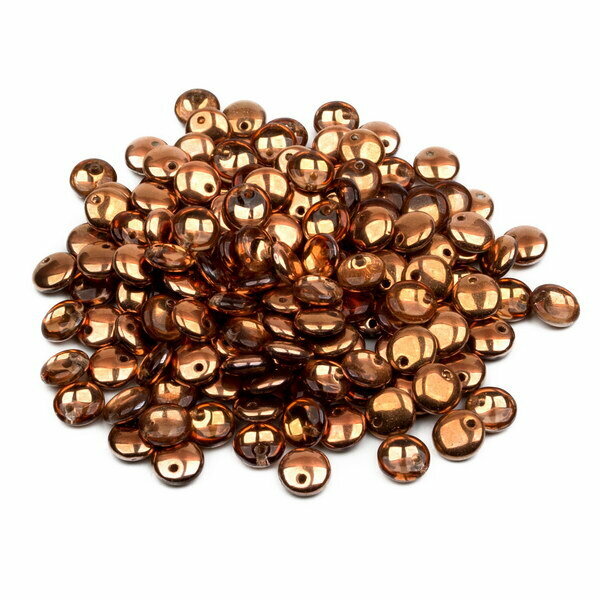 Стеклянные чешские бусины, Lentils, 6 мм, цвет Crystal Capri Gold, 150 шт.