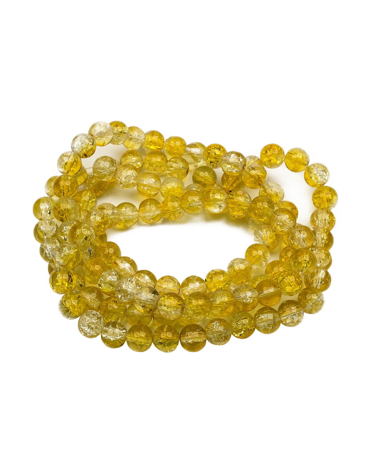 Бусины с эффектом кракелюра, размер 8 мм, цвет желтый, 105 штук