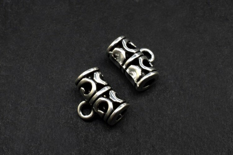 Держатель для кулонов 11,5х9х5,5мм, отверстие 2мм, цвет античное серебро, сплав металлов, 03-025, 2шт