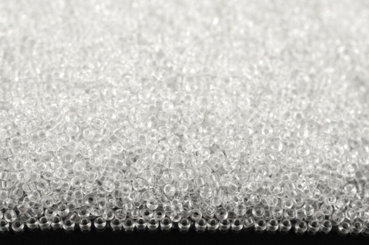 Бисер японский MIYUKI круглый 15/0 #0131 хрусталь, прозрачный, 10 грамм