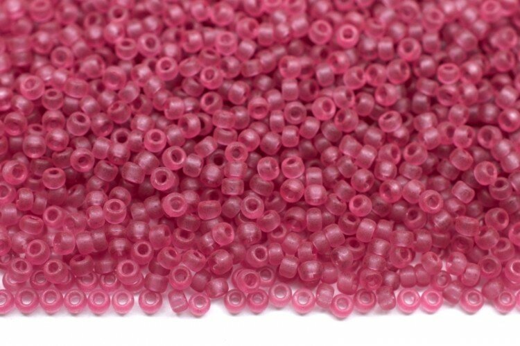 Бисер японский MIYUKI круглый 15/0 #1606 роза, полуматовый прозрачный, 10 грамм
