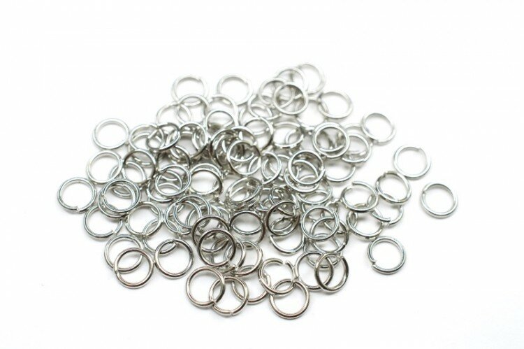 Кольца соединительные 5х0,7мм, разъёмные, цвет платина, железо, 13-044, 10г (около 210шт)