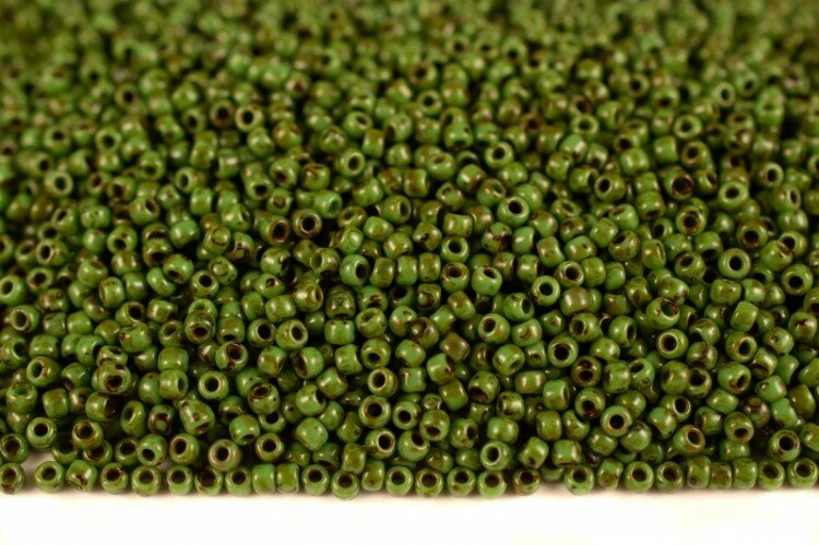 Бисер японский TOHO круглый 11/0 #Y321 зеленая мята, hybrid Пикассо, 10 грамм