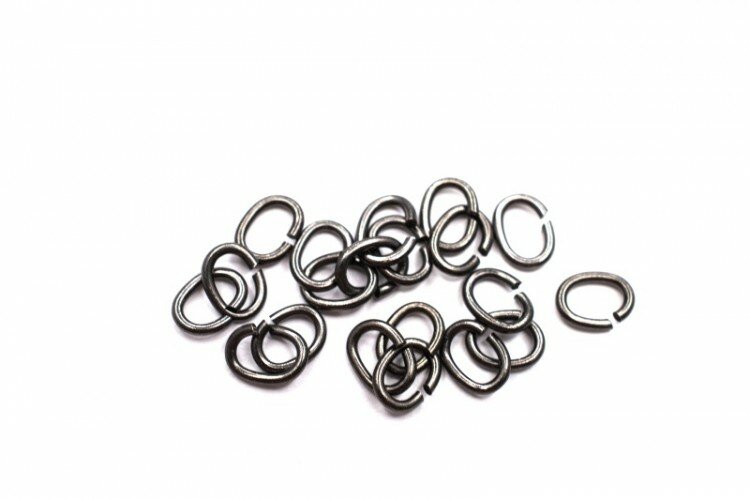 Кольца соединительные TierraCast Овал 5,9х4,6мм, цвет черный, 01-0018-13, 10шт
