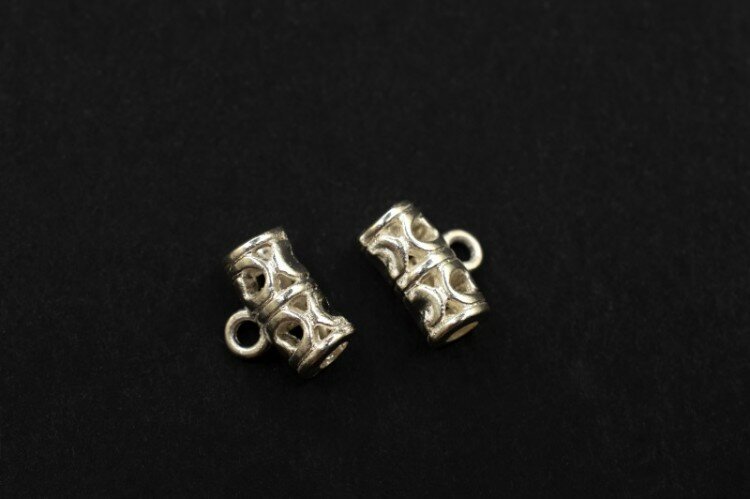 Держатель для кулонов 11,5х9х5,5мм, отверстие 2мм, цвет серебро, сплав металлов, 03-009, 2шт