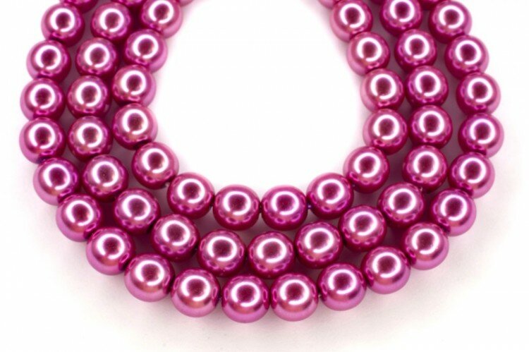Жемчуг Preciosa, цвет 70496 светлая фуксия, 8мм, 10шт