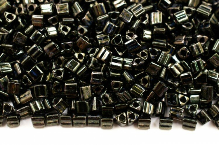 Бисер японский TOHO Triangle треугольный 11/0 #Y503 hybrid античный черный металлик, 5 грамм