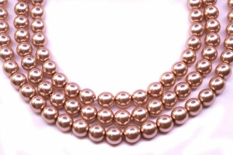 Жемчуг Preciosa, цвет 70012 розово-бежевый, 6мм, 10шт