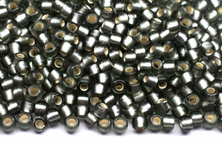 Бисер японский TOHO круглый 8/0 #0029BF серый матовый, серебряная линия внутри, 10 грамм
