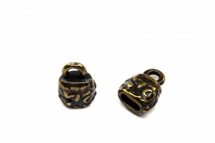 Концевик-кримп TierraCast Сад 11х8х5мм, внутренний диаметр 4,5х2,5мм, отверстие 2,2мм, цвет латунь, 94-5826-27, 2шт