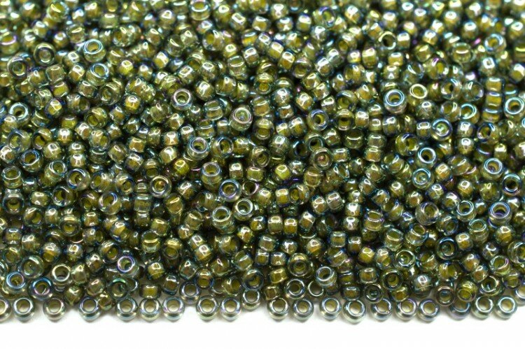 Бисер японский MIYUKI круглый 15/0 #0361 вода/желтый, радужный, окрашенный изнутри, 10 грамм