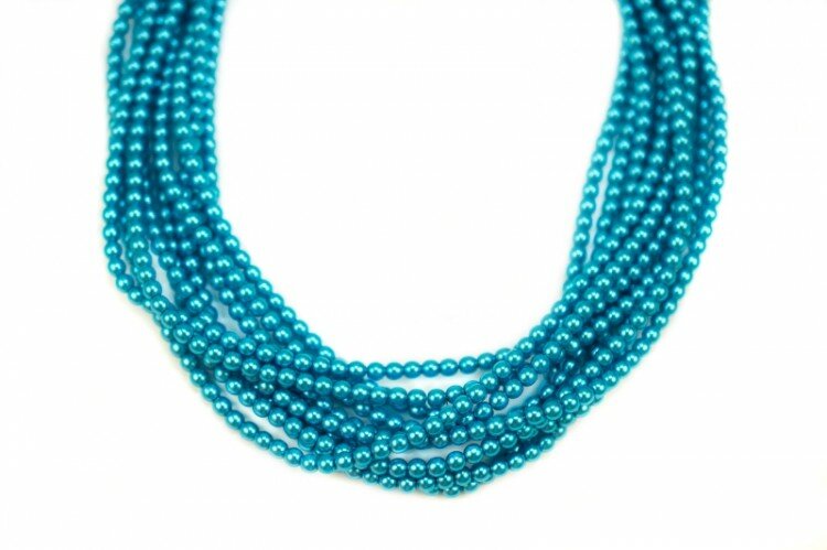 Жемчуг Preciosa, цвет 70469 бирюзовый, 4мм, 10шт