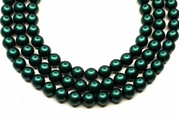 Жемчуг Preciosa, цвет 70135 матовый изумруд, 8мм, 10шт