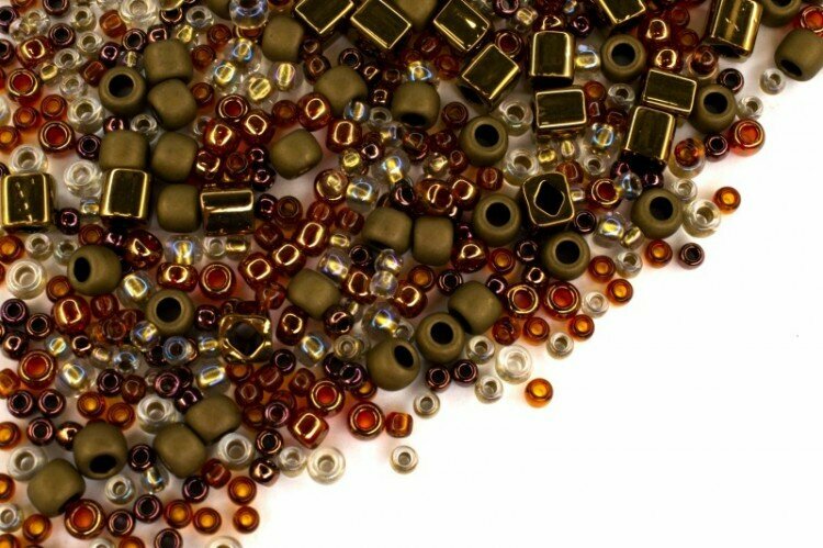 Бисер японский TOHO MIX 3205 бронза, смесь форм и размеров, 10 грамм