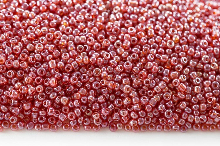 Бисер китайский круглый размер 12/0, цвет 0105 бордовый прозрачный, блестящий, 450г