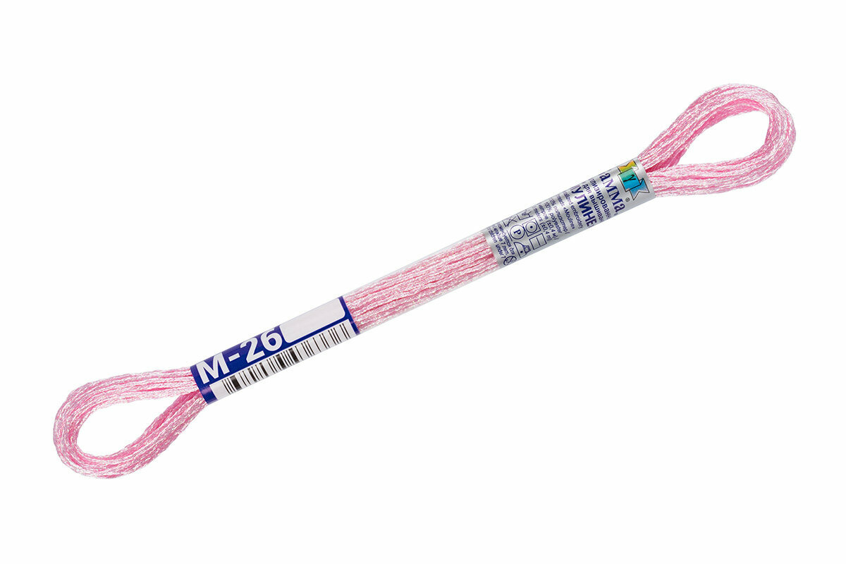 Мулине "Gamma" NM металлик 100% полиэстер 8 м М-26 нежно-розовый