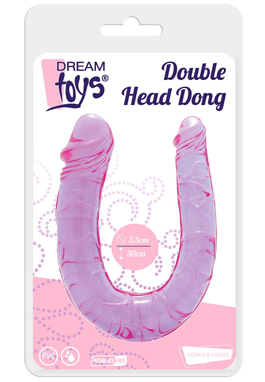 Фаллоимитатор двойной: анально-вагинальный, фиолетовый, ПВХ, 30cm * 3.5cm