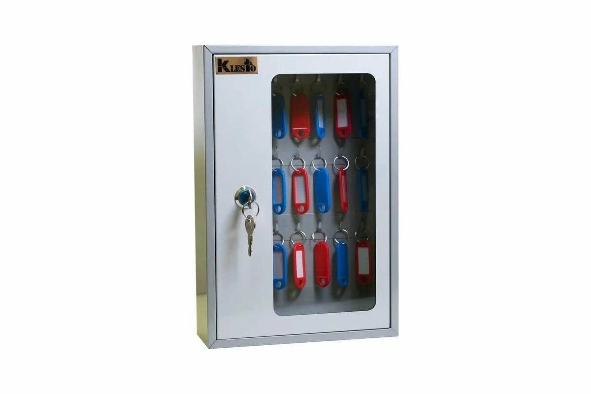 Ключница Klesto SKB-24, для офиса, 24 брелока, металлический корпус, серый