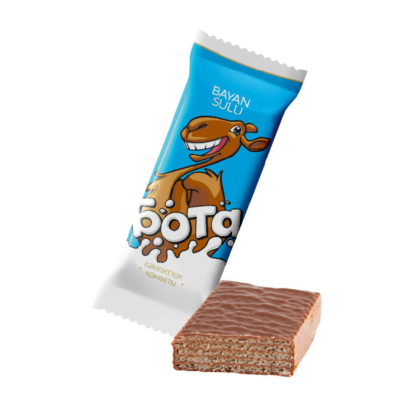 Конфеты Бота с шоколадно-кремовой начинкой между слоями вафель, 1 кг, Баян Сулу
