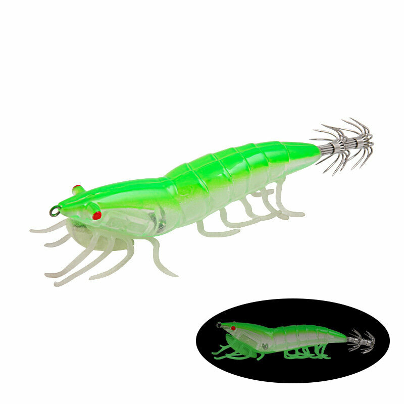 Приманка Luya, имитация креветки, светящаяся, с взрывным крючком, 11.7 см, 20.5 г