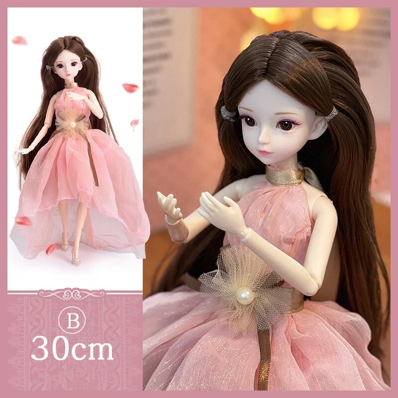 Шарнирная кукла 30 см, Doll with clothes 02
