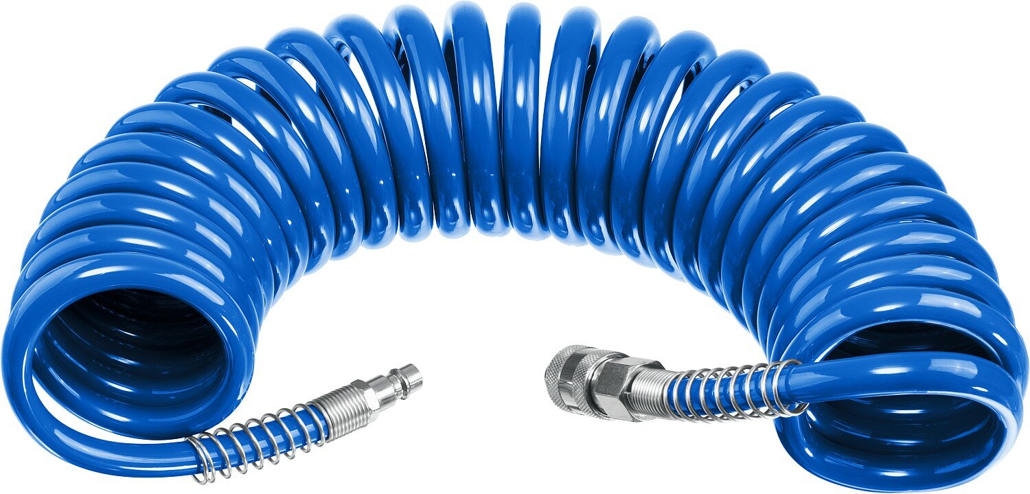 Воздушный спиральный шланг с фитингами рапид ЗУБР 5м, 6x8мм 6473-05