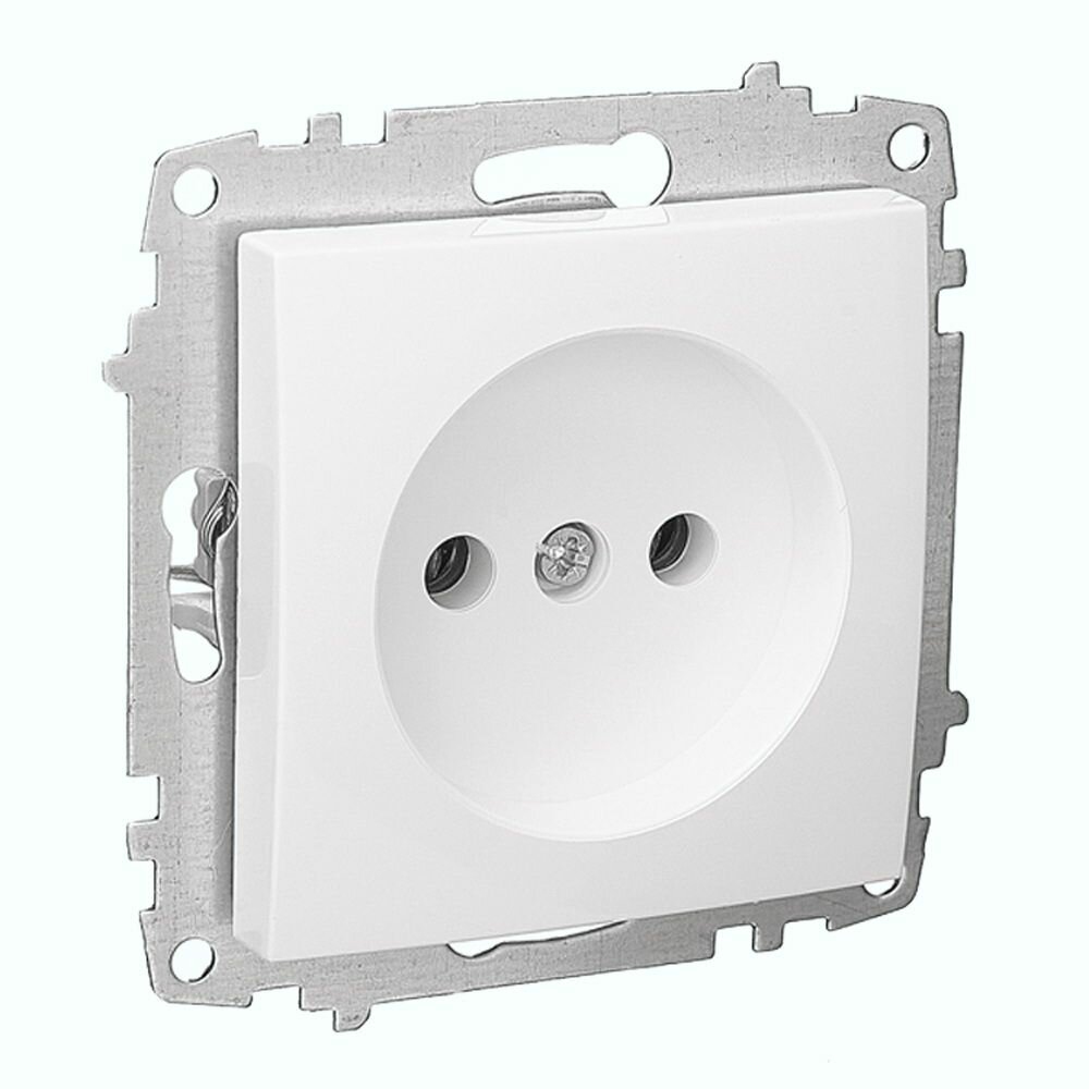 Розетка (механизм) EL-BI Zena Vega Natural без заземления без рамки молочно-белый 609-010200-215