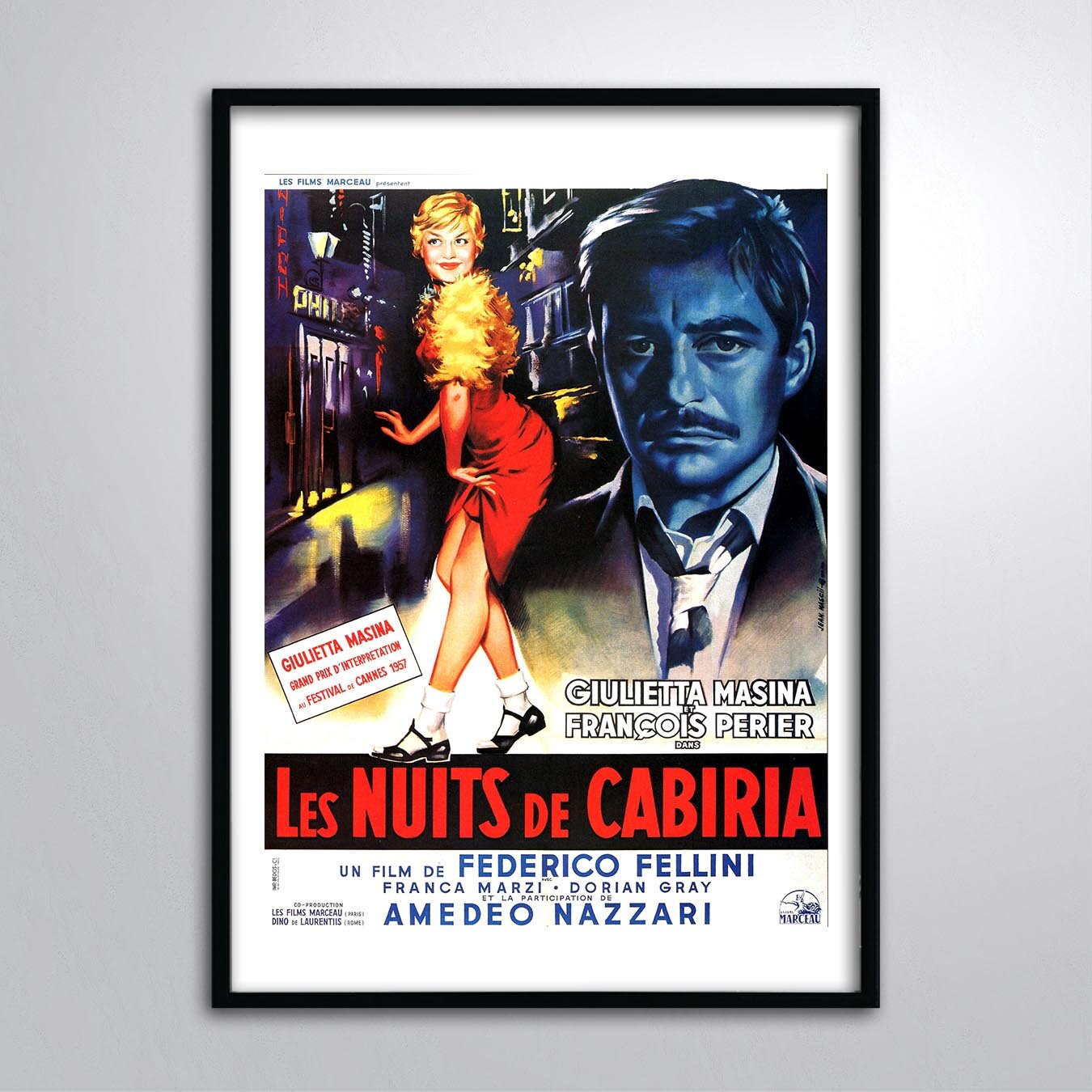 Постер в раме/Винтажный плакат/Ночи Кабирии (1957) Федерико Феллини Джульетта Мазина Платье Le notti di Cabiria