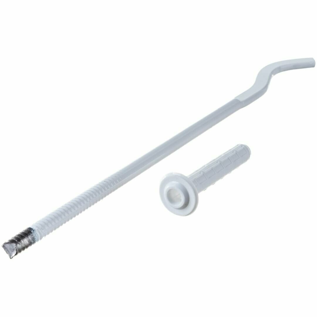 Кронштейн UNI-FITT штыревой 10х300 плоский эмалированный с дюбелем 10х75