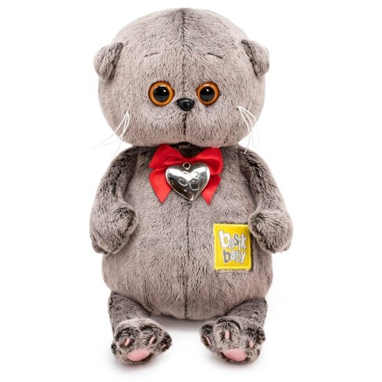 Мягкая игрушка Budi Basa BB-134 Кот Басик BABY с сердцем-подвеской 20 см
