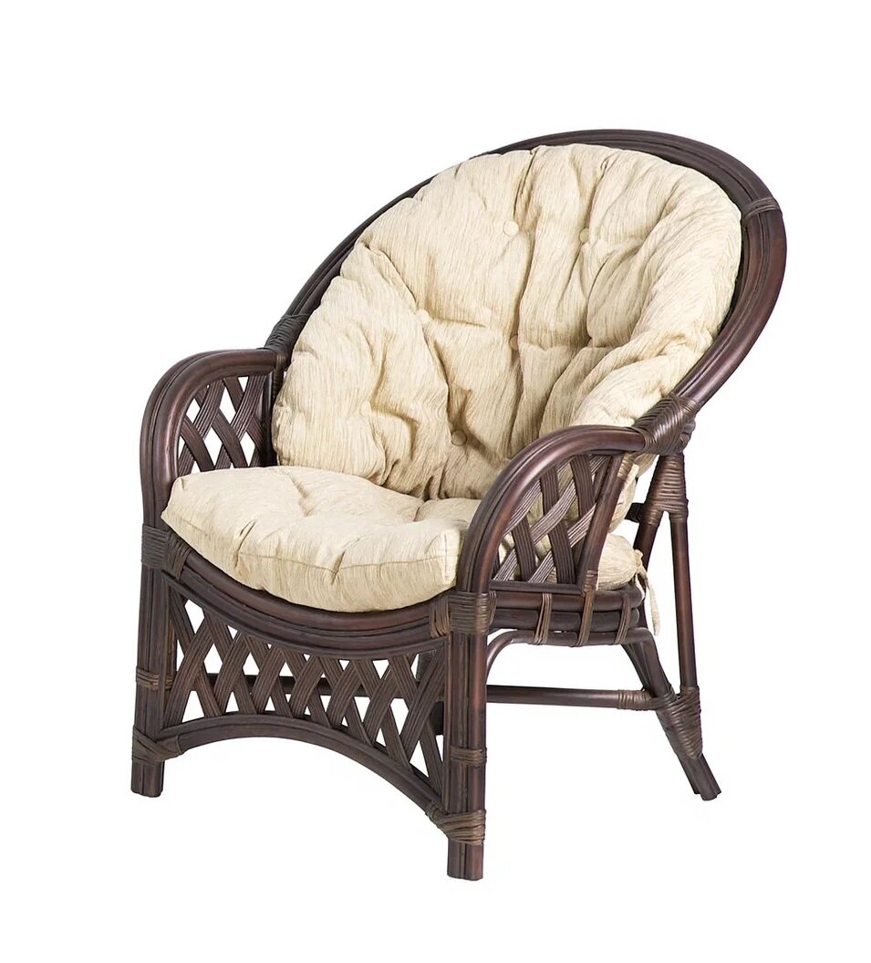 Кресло из натурального ротанга Черчиль, цвет орех матовый