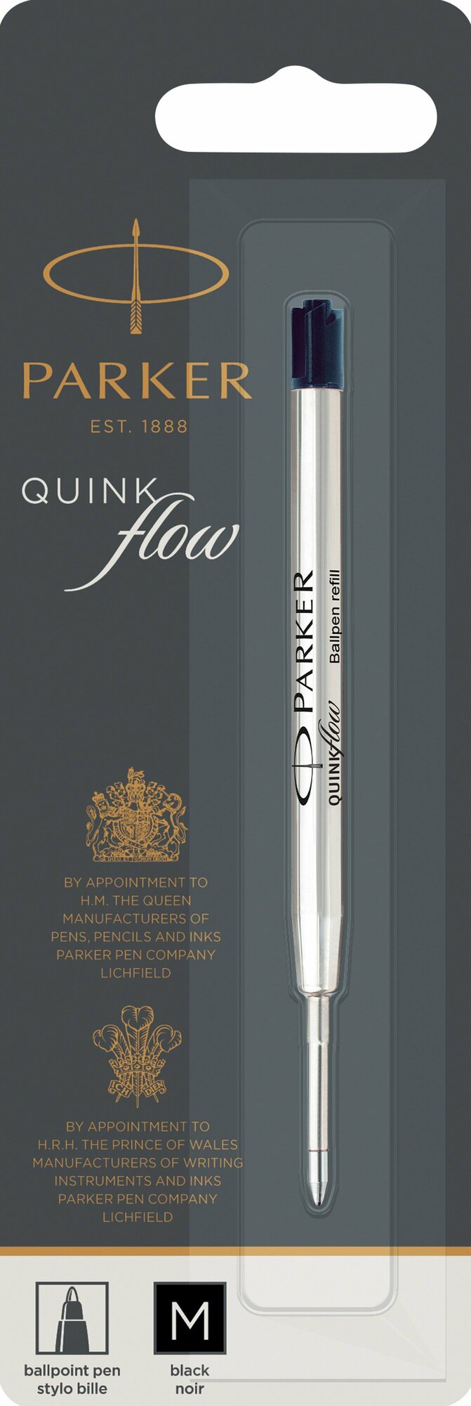 Сменный стержень для шариковой ручки QuinkFlow Z08, M, черный