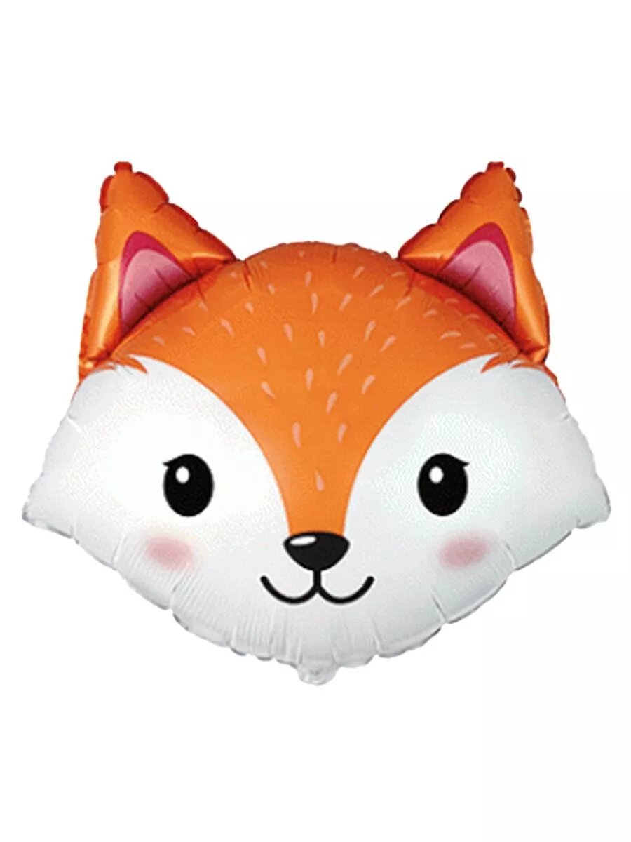 Лиса голова мини, фольгированный шар (8"/21 см ) 1 шт. / FLEX METAL, Испания