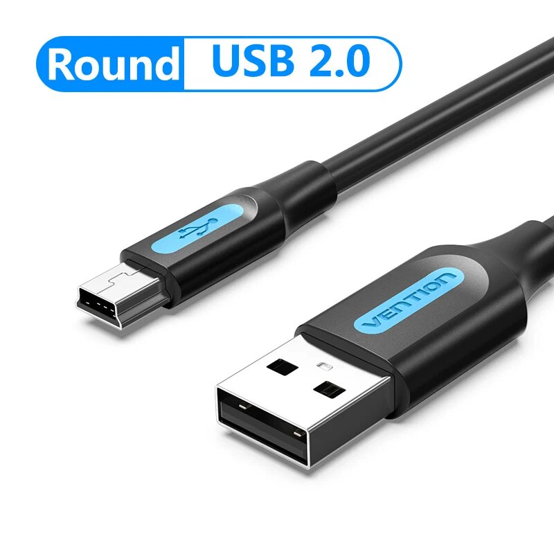 Кабель USB Mini USB Vention 2.0 3m, Round Cable