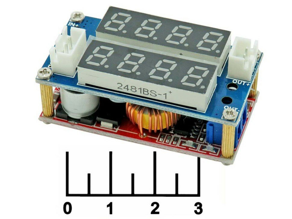 Преобразователь DC/DC вход 5-32V/выход 0.8-30V 0-5A XL4015 (понижающий) вольтметр + амперметр