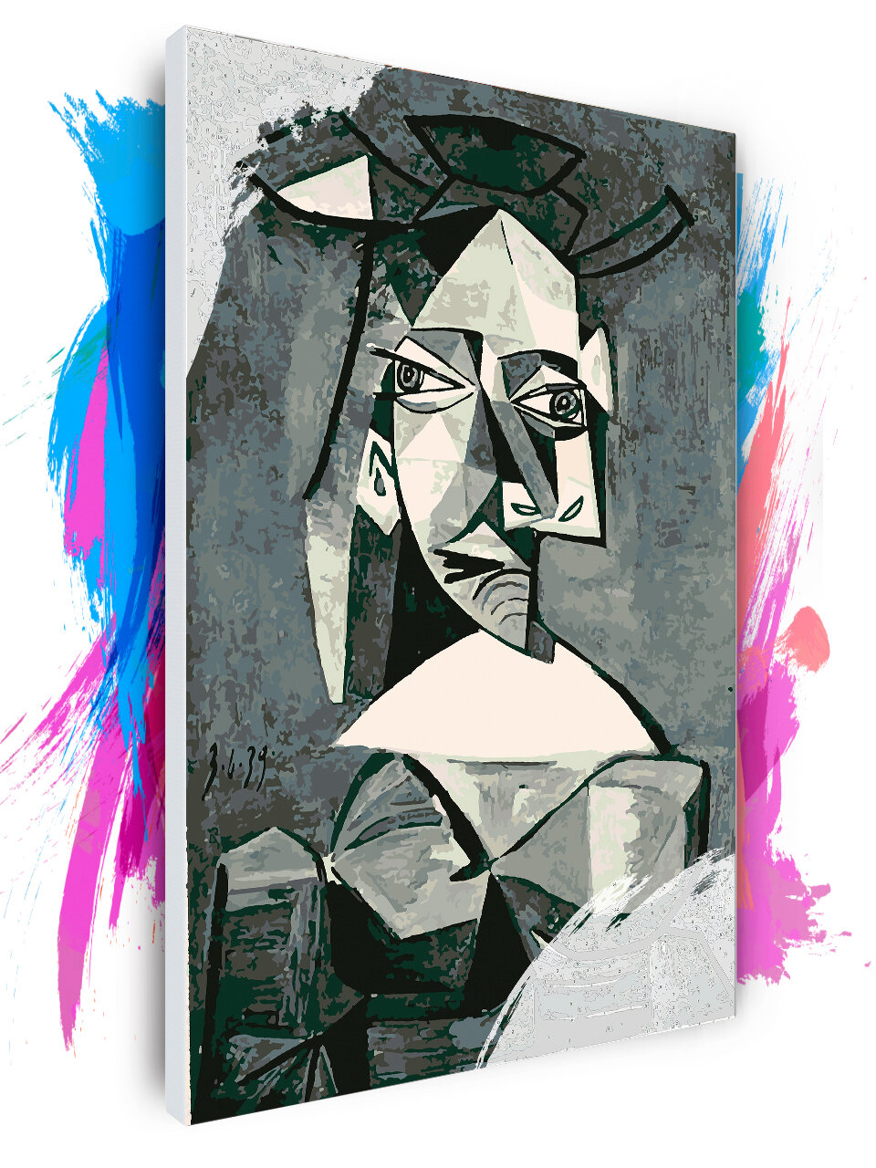 Картина по номерам на холсте Пабло Пикассо - Голова женщины, 40 х 60 см