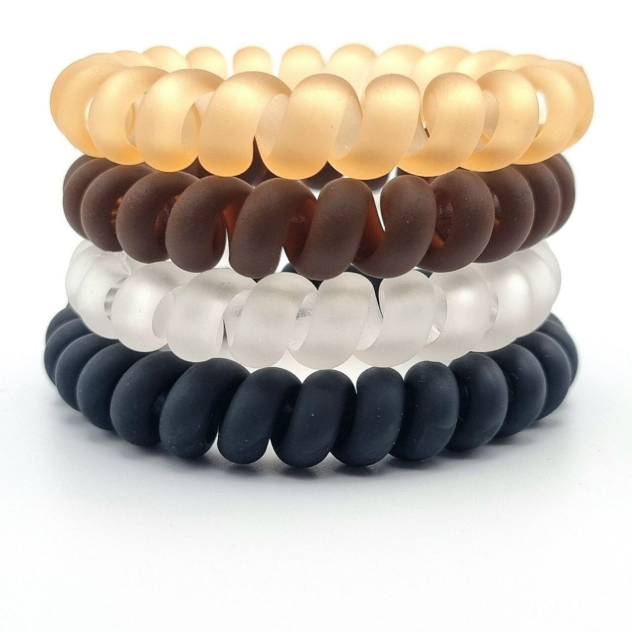 Резинки для волос набор силиконовые женские пружинки спиральки большие 5 см, 4 шт, матовые, комплект