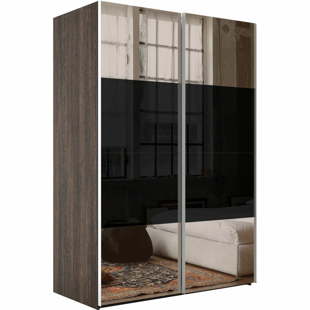 Шкаф-купе Эста 1,6, 2,2м 4зерк бронза/4чер стек