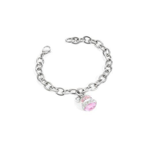 Браслет-цепочка, сталь, кристалл, бриллиант