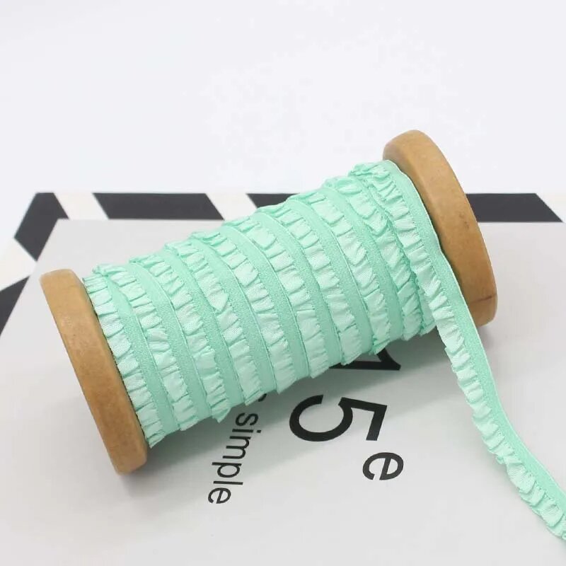 Горячая Распродажа ярких цветов эластичный гофрированный кружевной материал DIY браслет головной убор в подарочной коробке бант тканый купальник бюстгальтер нижнее белье лента украшение