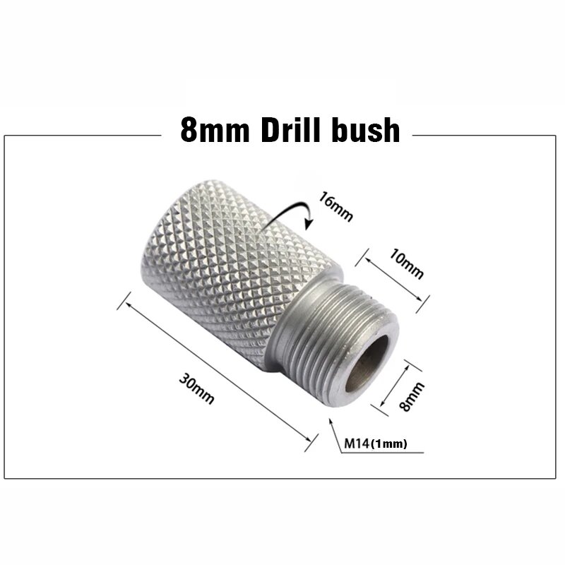 ALLOSME Втулка для сверла M14/M18 5 мм 4-15 мм 8mm